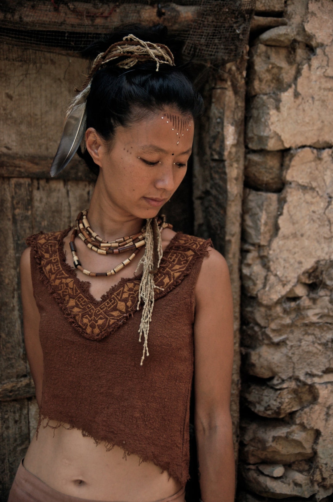 Tribal Top, Raw Silk Top, Native Top, Embroidery Top, Natural Dye ...