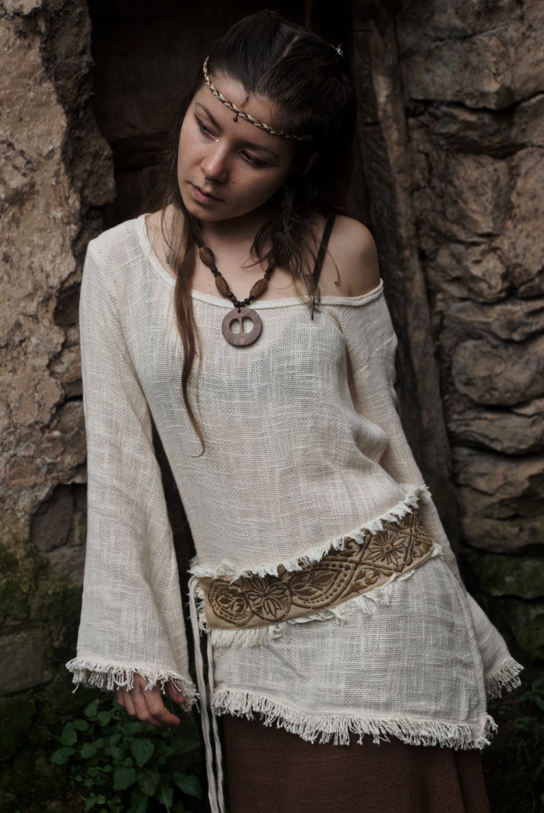 Organic Cotton Shirt Long Sleeve T-shirt Earthy Clothing | Etsy