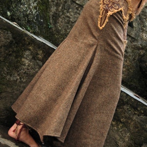 Woolen Long Skirt, Aztec Skirt, Mayan Embroidery Clothing, Earthy Color ...