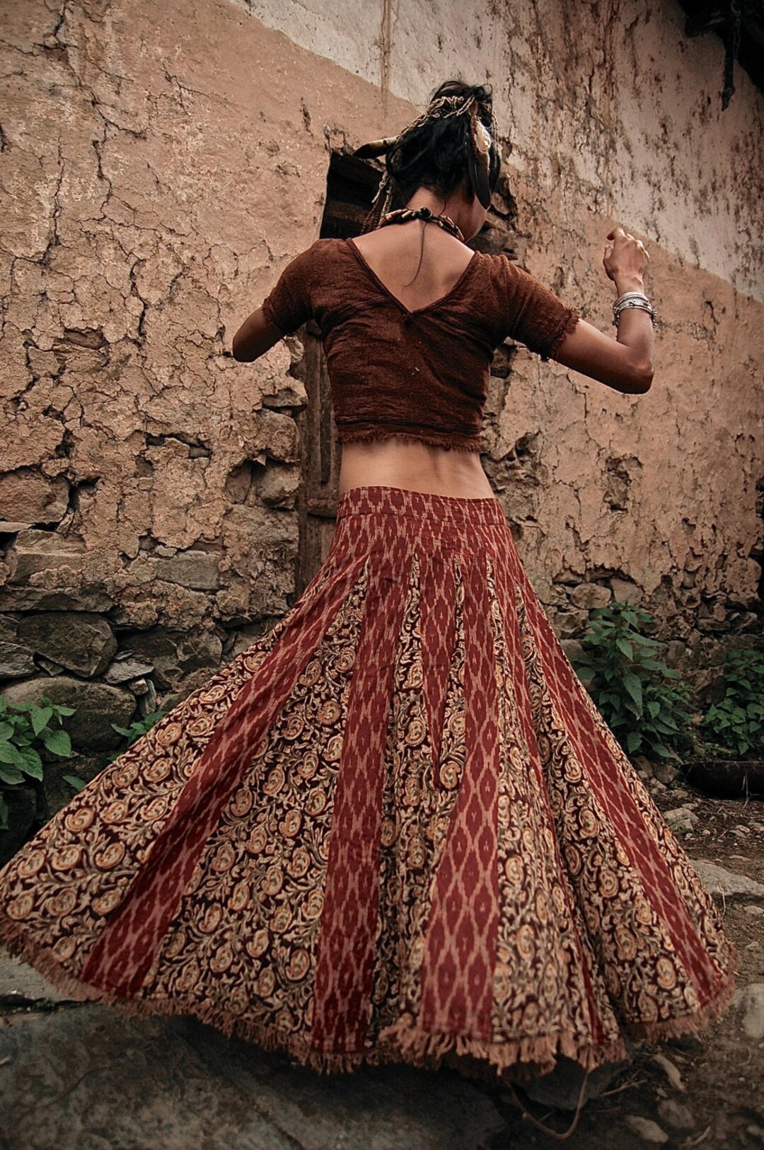 OUTFIT Gypsy Dancer Top and Long Skirt Brown Outfit Earthy Natural W ...