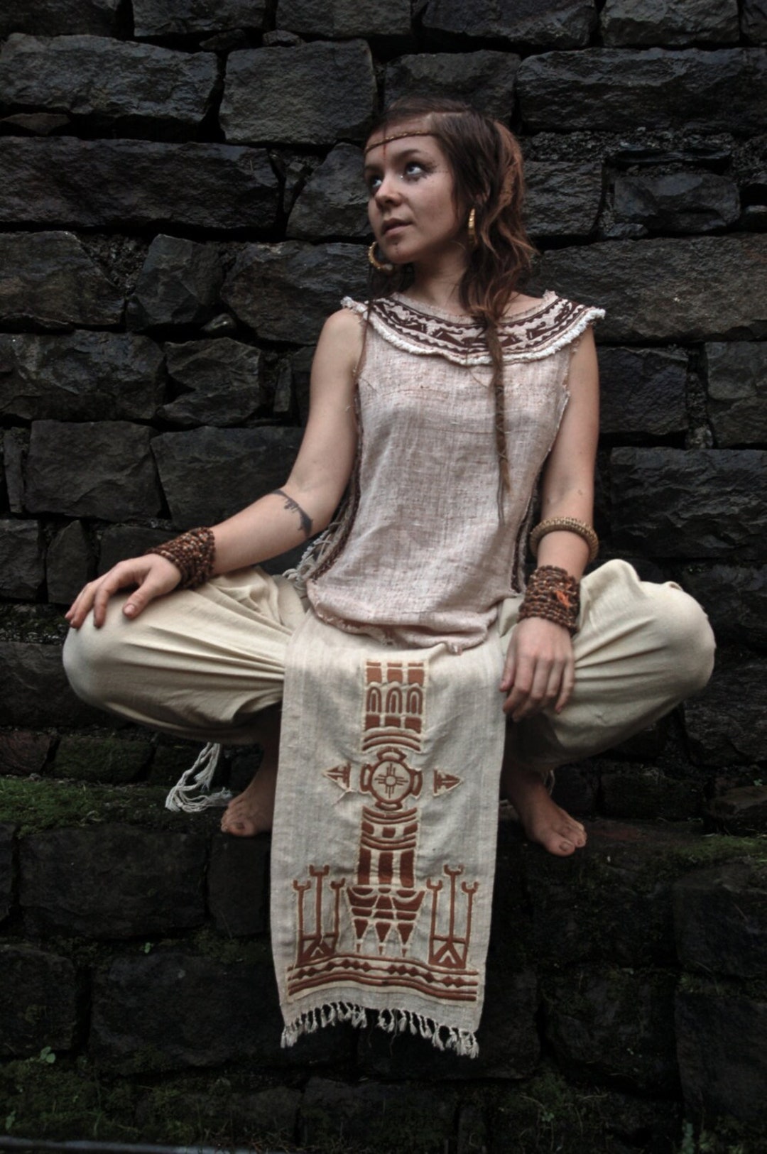 Panel Skirt, Native American Clothing Style, Embroidery Skirt, Tribal ...