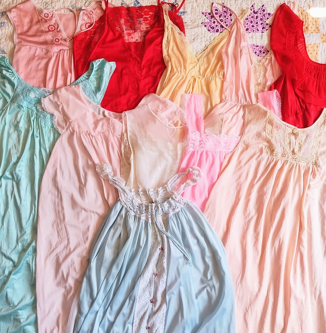 Pick Your Nylon Nightie! Vintage 50s/60s/70s Lace Nylon Lingerie Range ...