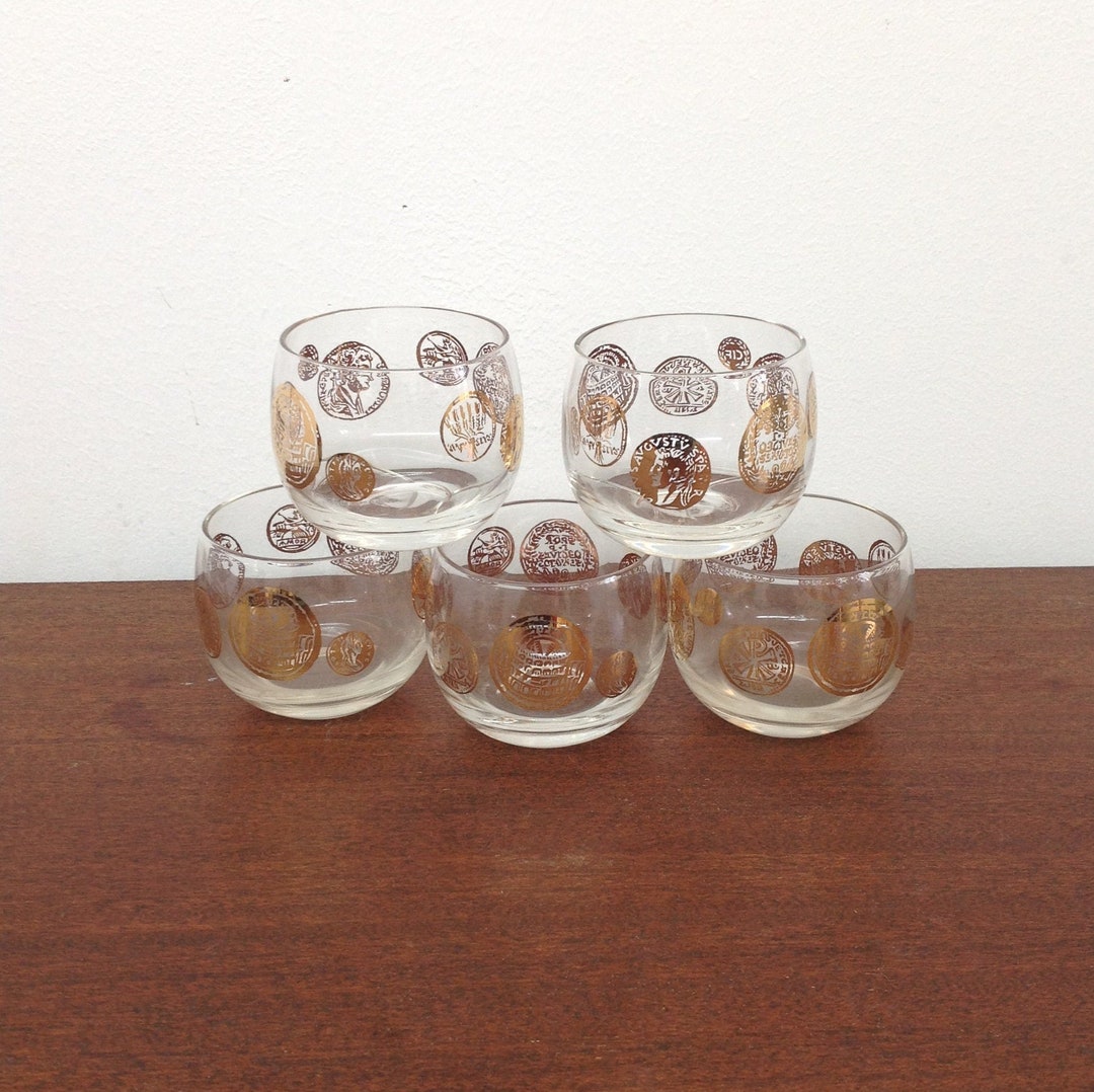 5 Federal Glass Co Roly Poly Gold roma Coin - Etsy