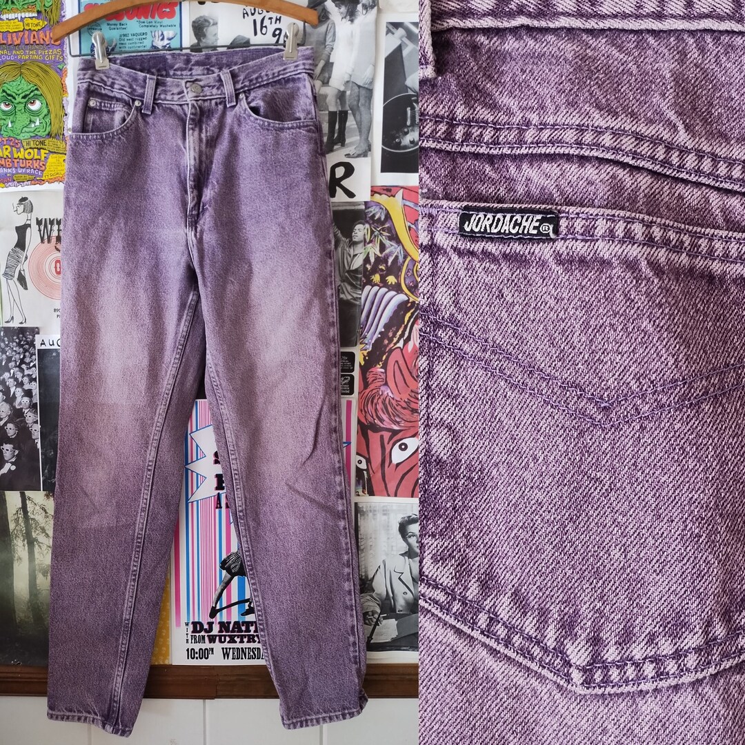 Vintage 80s/90s Purple Acid Wash Jeans Size 8 - Etsy