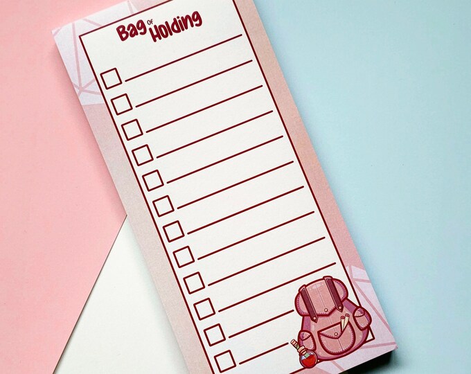 Dnd Bag of Holding Notepad - Memo Pad - Stationary - Dungeons and ...
