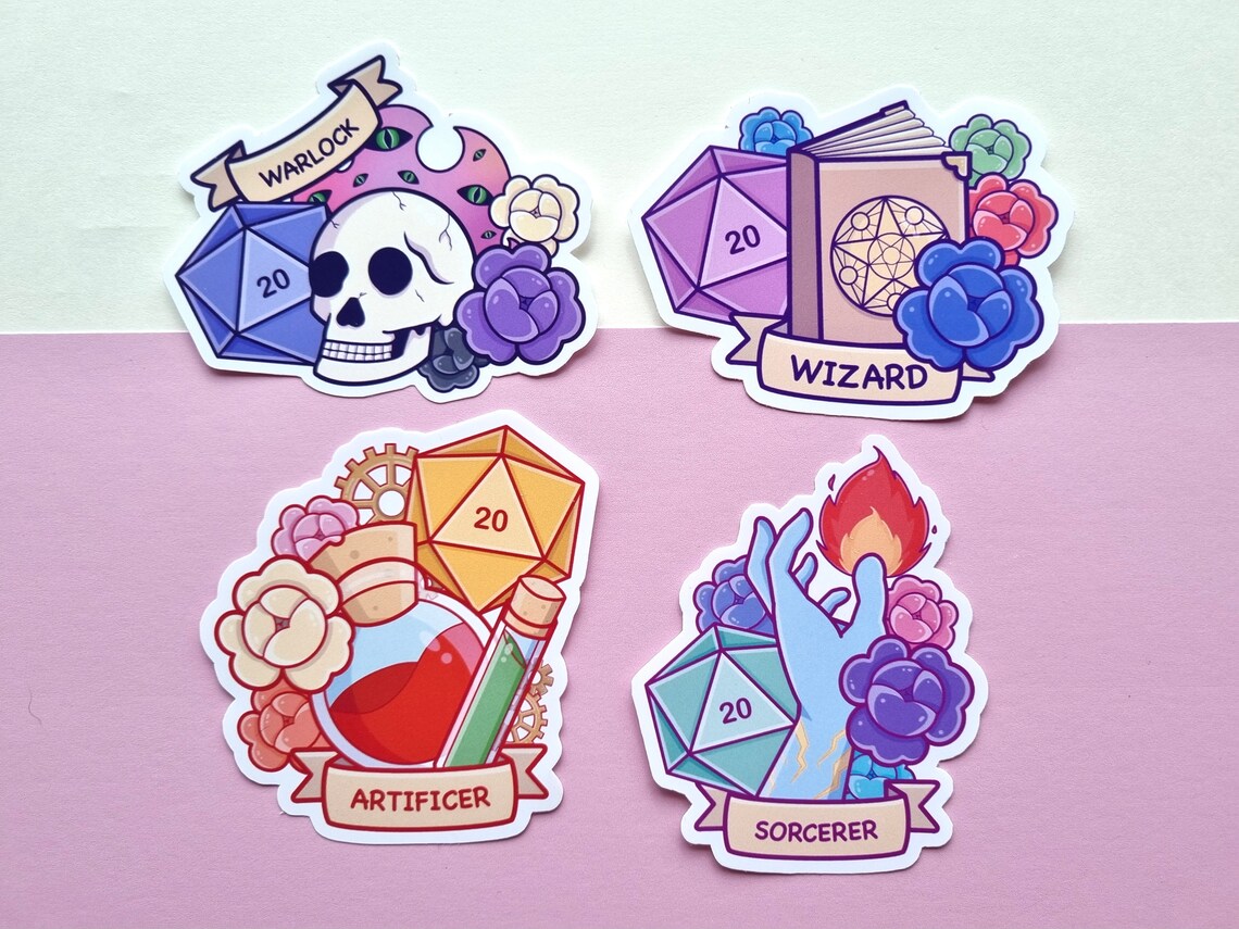 Dnd Class Stickers Dungeons and Dragons Waterproof Glossy - Etsy
