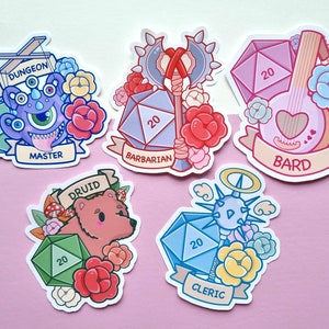 Dnd Class Stickers - Dungeons and Dragons - Waterproof Glossy Vinyl - 3 ...