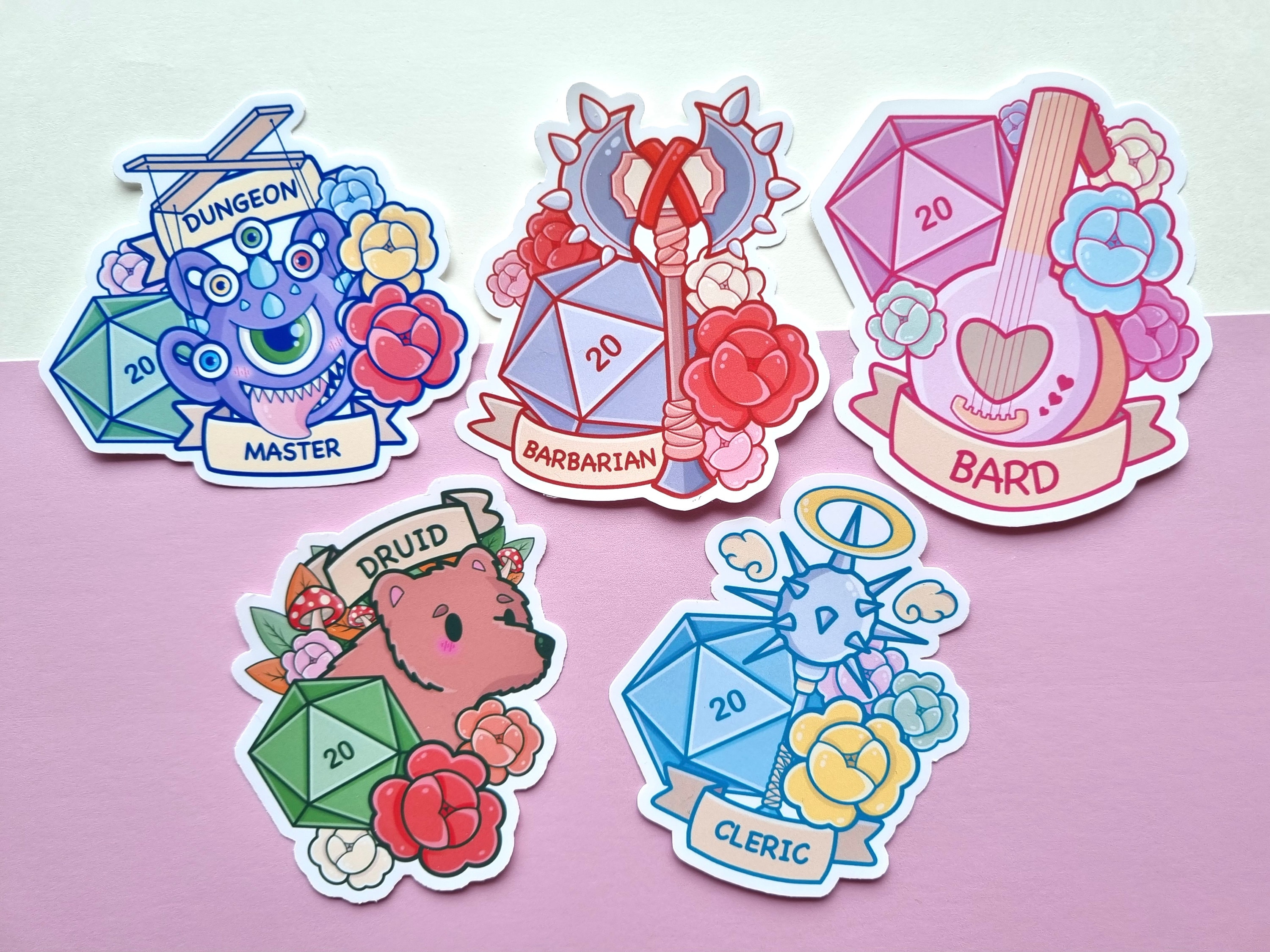 Dnd Class Stickers Dungeons and Dragons Waterproof Glossy - Etsy UK