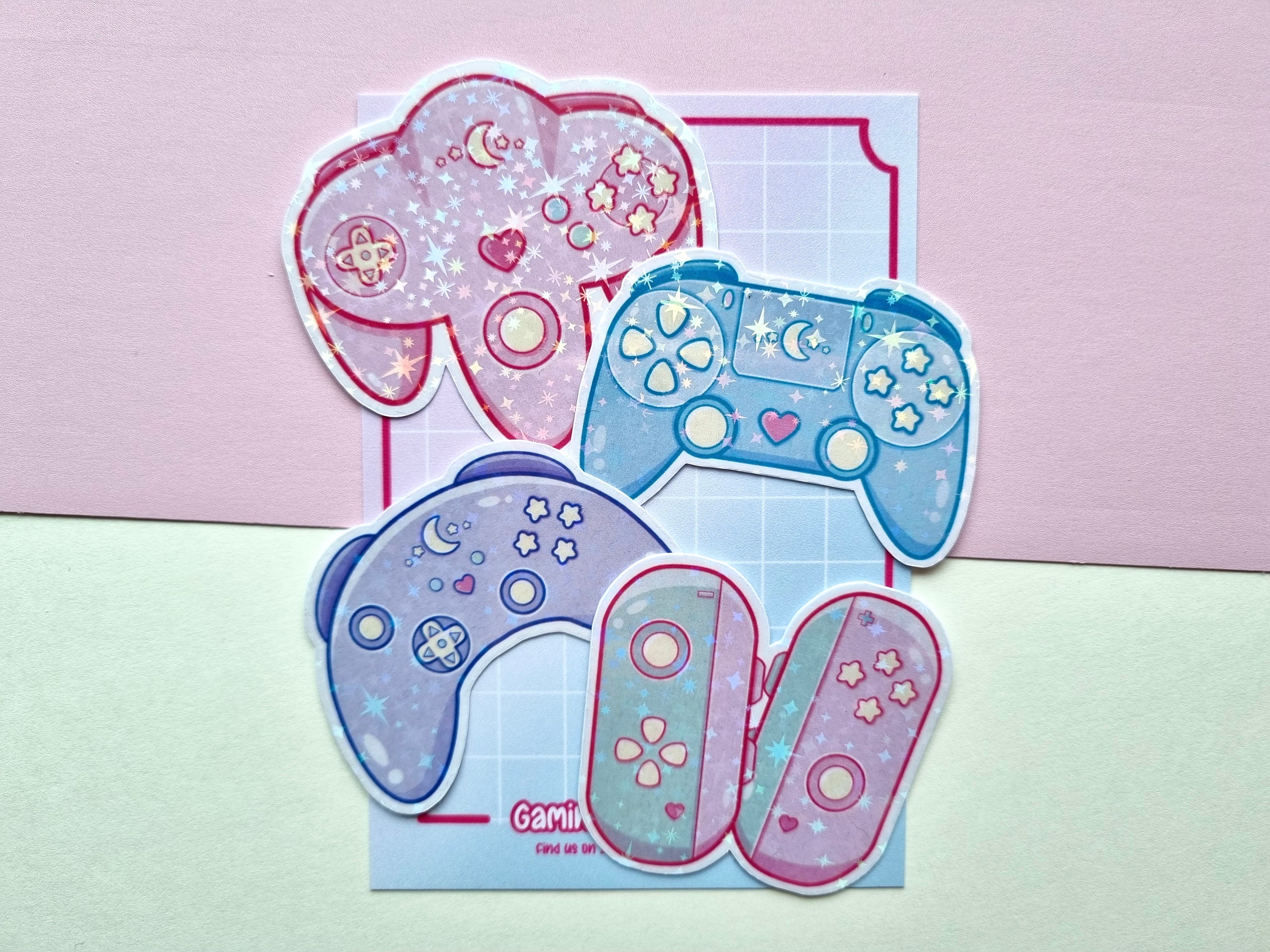 HOLOGRAPHIC Gaming Controller Die Cut Sticker Set Pack of 4 | Etsy