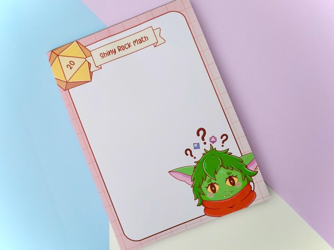 Dnd Shiny Math Rock Notepad - A6 Memo Pad - Stationary - Dungeons and ...