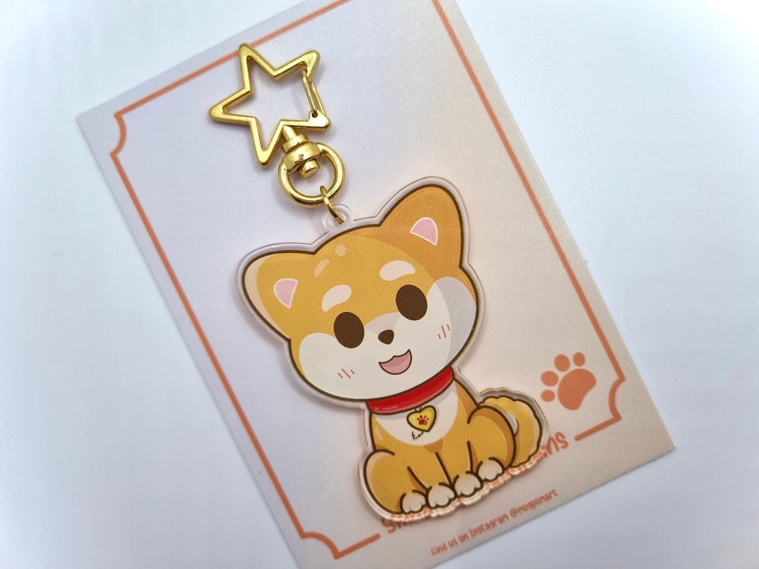 Shiba Inu Keychain - Clear Acrylic 2.5” Charm - Double Sided - Etsy