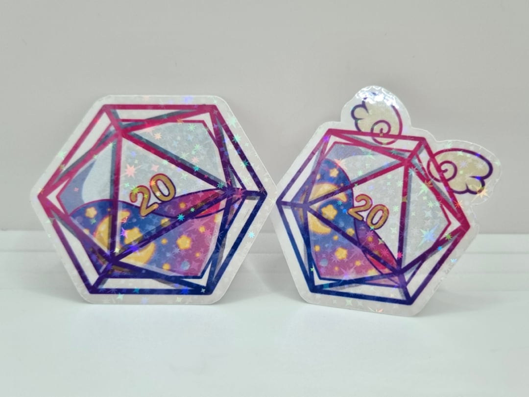 Holographic Dnd Magical D20 Dice Die Cut Sticker - Set of 2 - Etsy