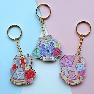 Dnd Class Keychain Dungeons and Dragons Wooden Charm - Etsy