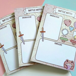 Dnd Battle Notepad - A6 Memo Pad - Stationary - Dungeons and Dragons ...