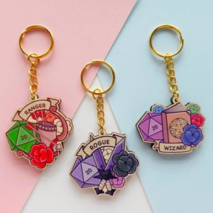 Dnd Class Keychain - Dungeons and Dragons - Wooden Charm - Etsy
