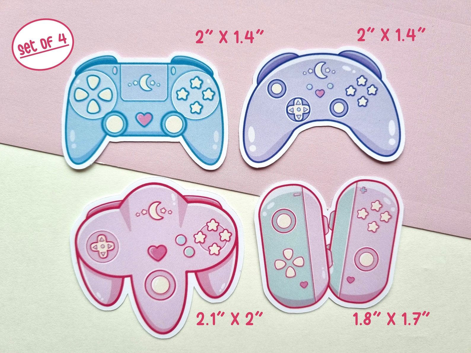 Gaming Controller Die Cut Sticker Set Pack of 4 Cute - Etsy
