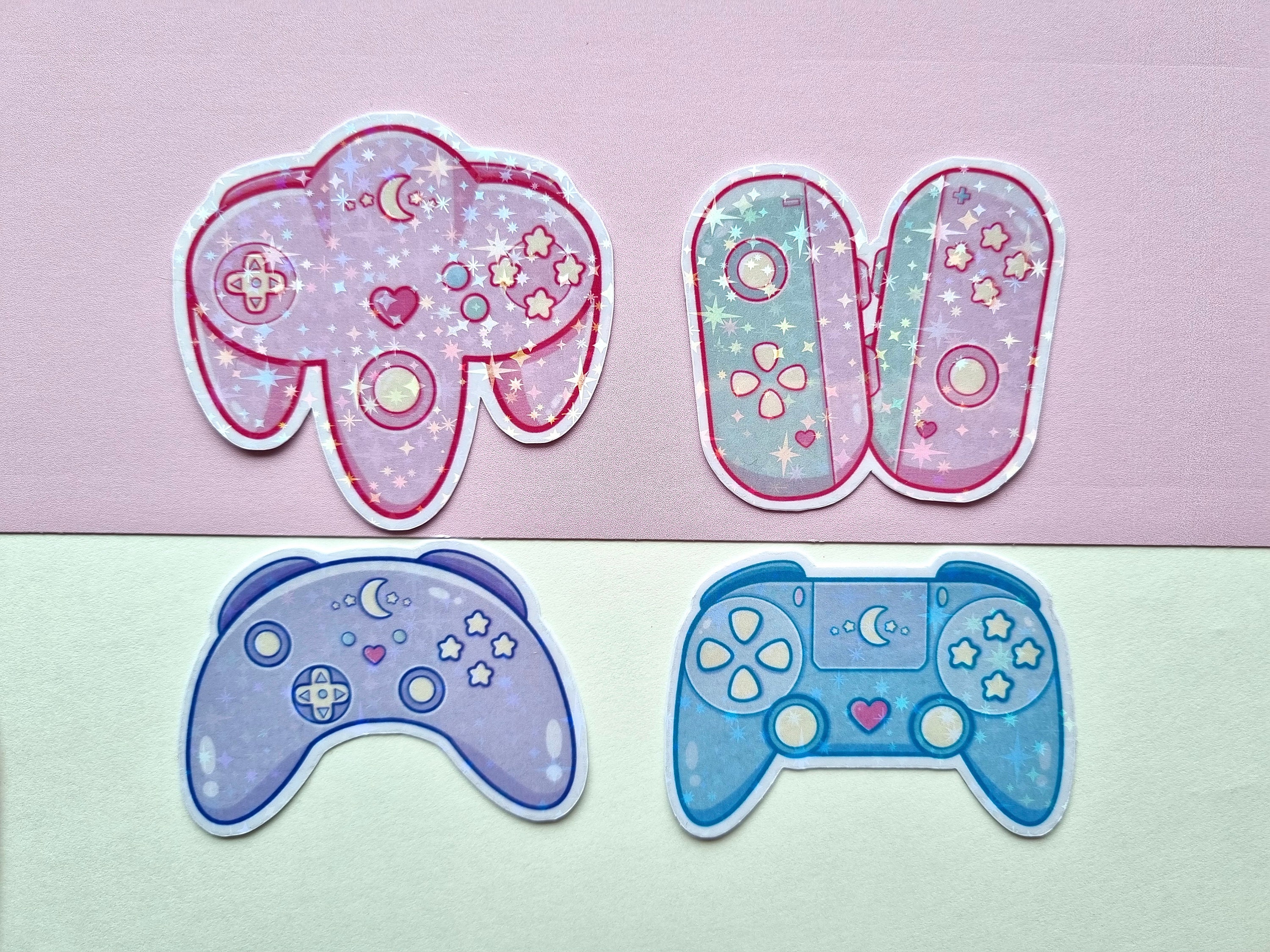 HOLOGRAPHIC Gaming Controller Die Cut Sticker Set Pack of 4 | Etsy