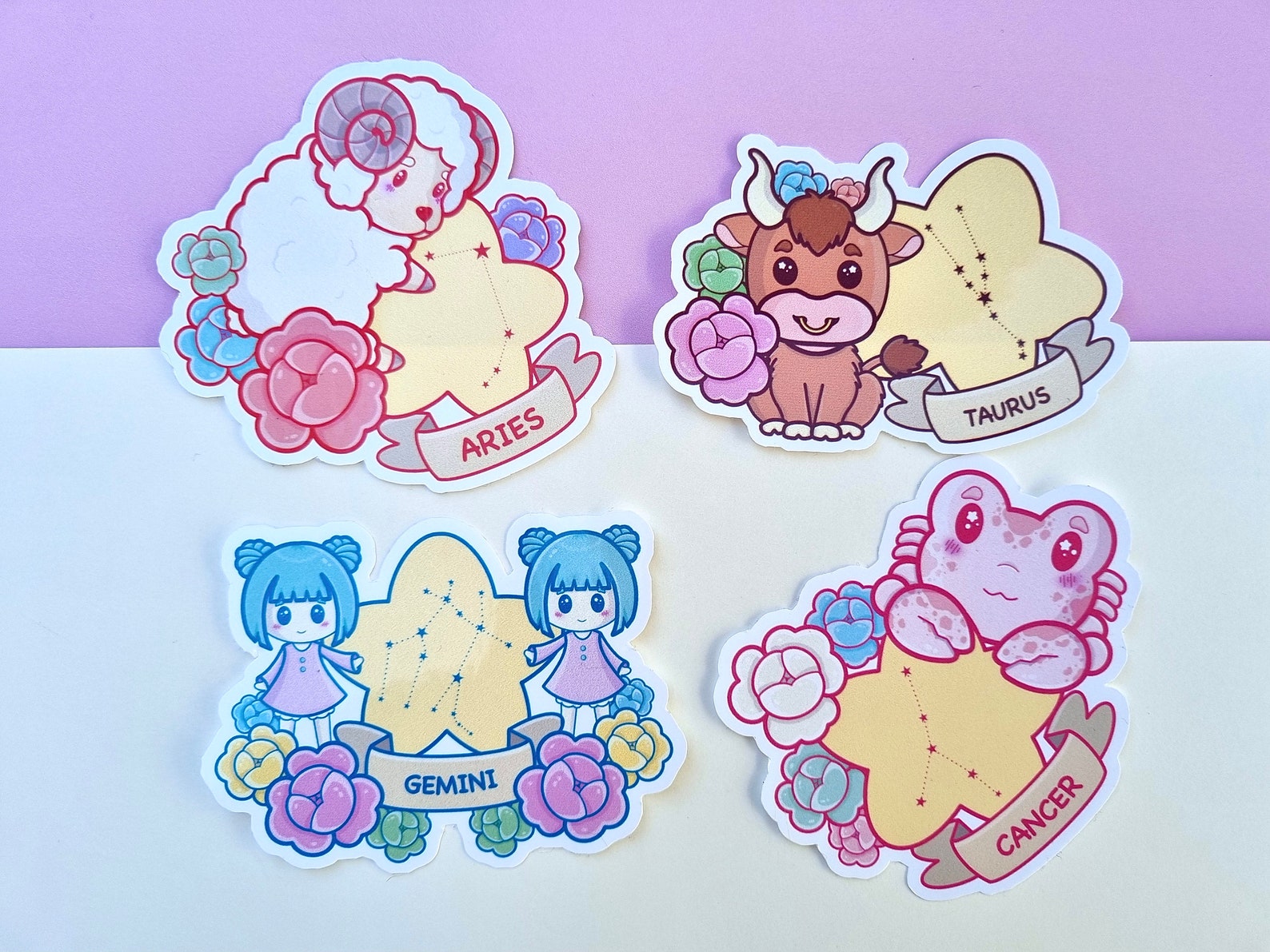 Horoscope Stickers 3 Large Waterproof Gloss Vinyl Zodiac - Etsy