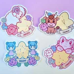 Horoscope Stickers - 3” Large Waterproof Gloss Vinyl Zodiac Stickers - Etsy