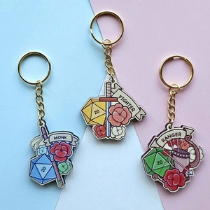 Dnd Class Keychain Dungeons and Dragons Wooden Charm - Etsy