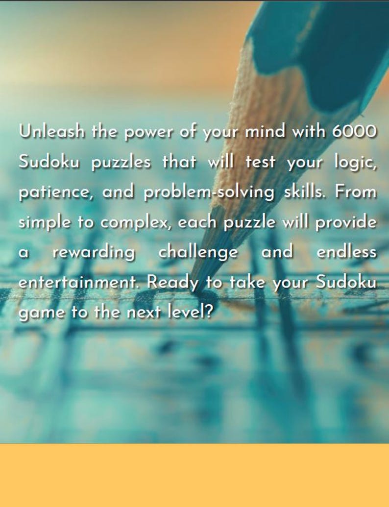 Ultimate Sudoku 6000 Printable Puzzles | Includes 2 Versions: 6 per ...