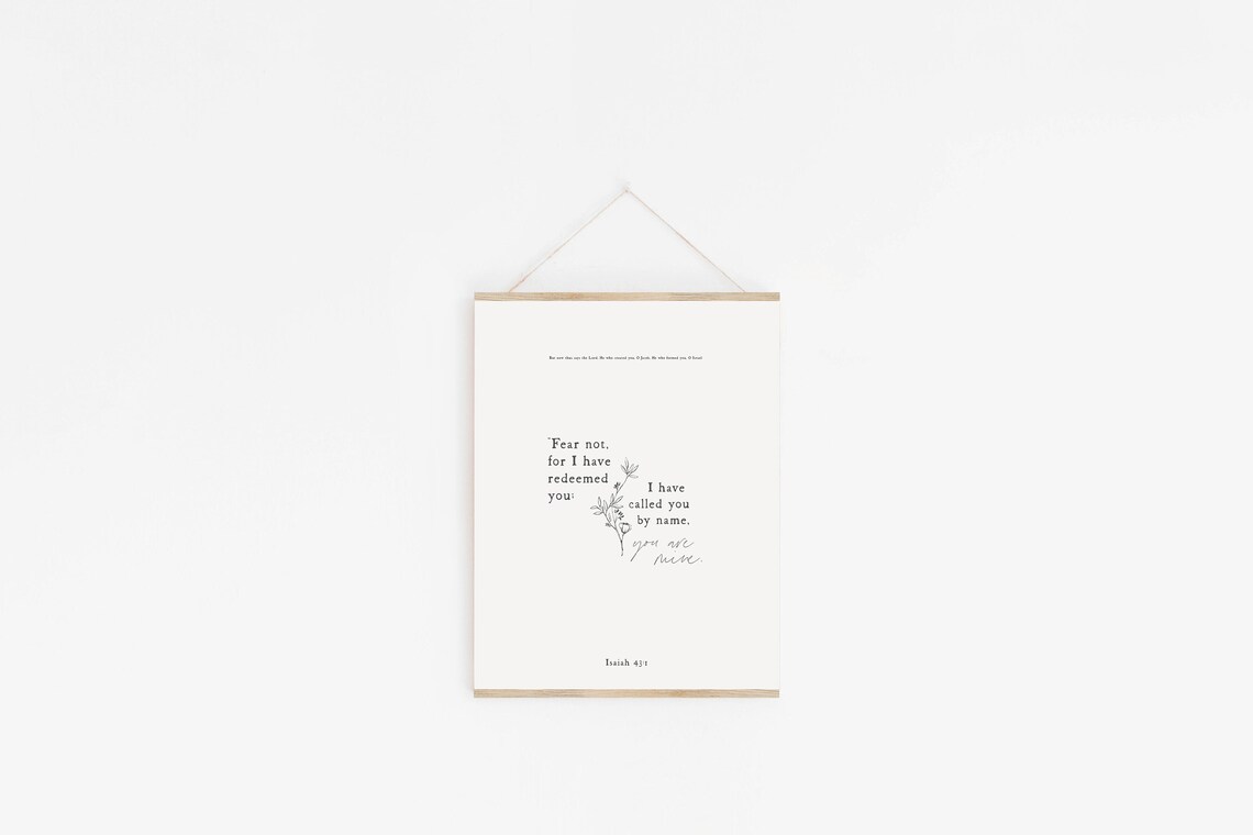 Isaiah 43:1 You Are Mine Hand Lettered Encouraging Botanical Floral ...