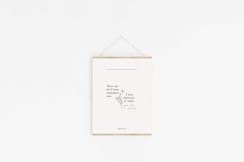 Isaiah 43:1 | You Are Mine Hand Lettered Encouraging Botanical Floral ...