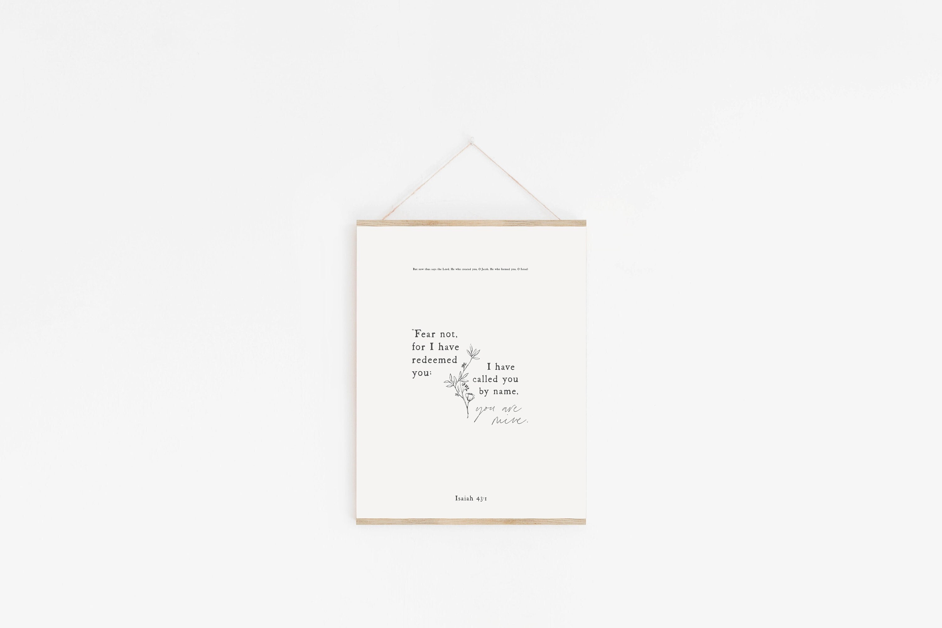 Isaiah 43:1 | You Are Mine Hand Lettered Encouraging Botanical Floral ...
