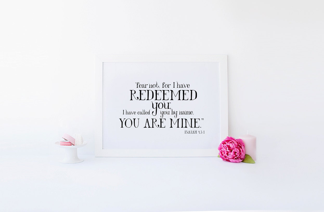 Isaiah 43:1 You Are Mine Hand Lettered Encouraging | Etsy