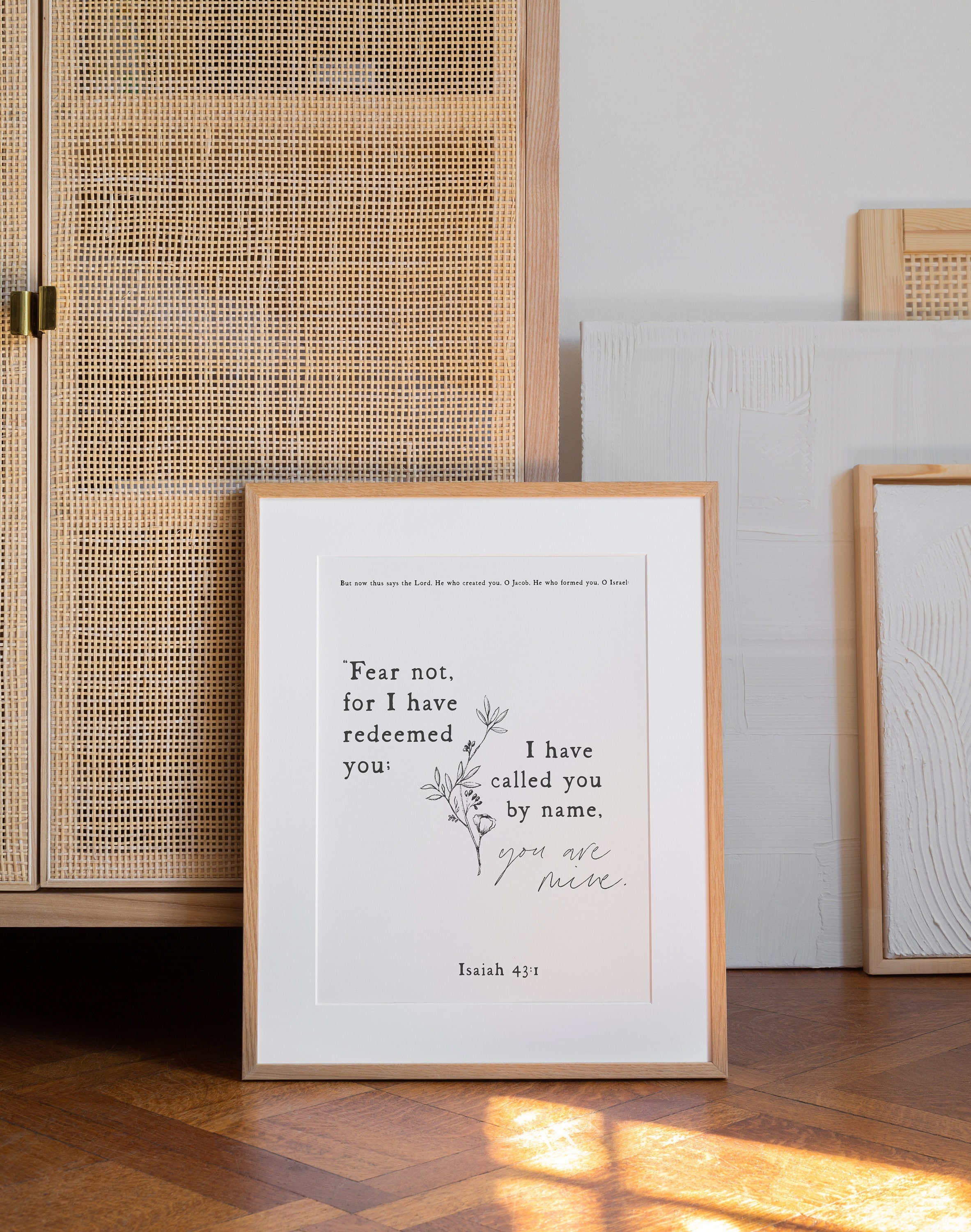 Isaiah 43:1 | You Are Mine Hand Lettered Encouraging Botanical Floral ...