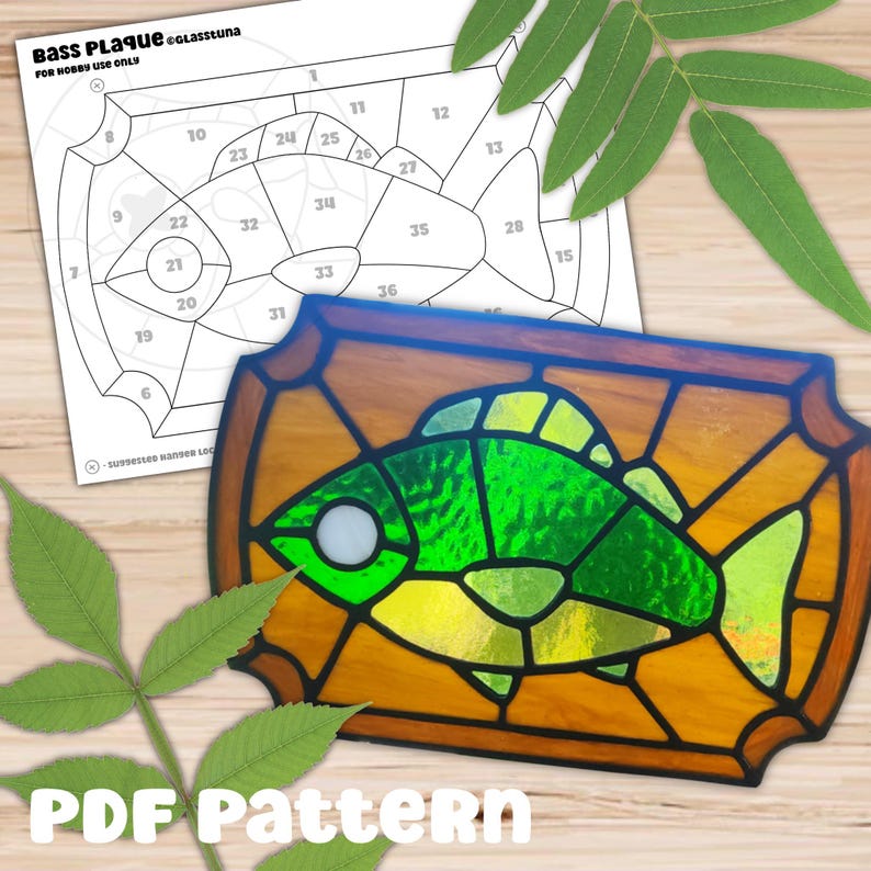 Pattern - Bass Fish Plaque - for Stained Glass - Etsy