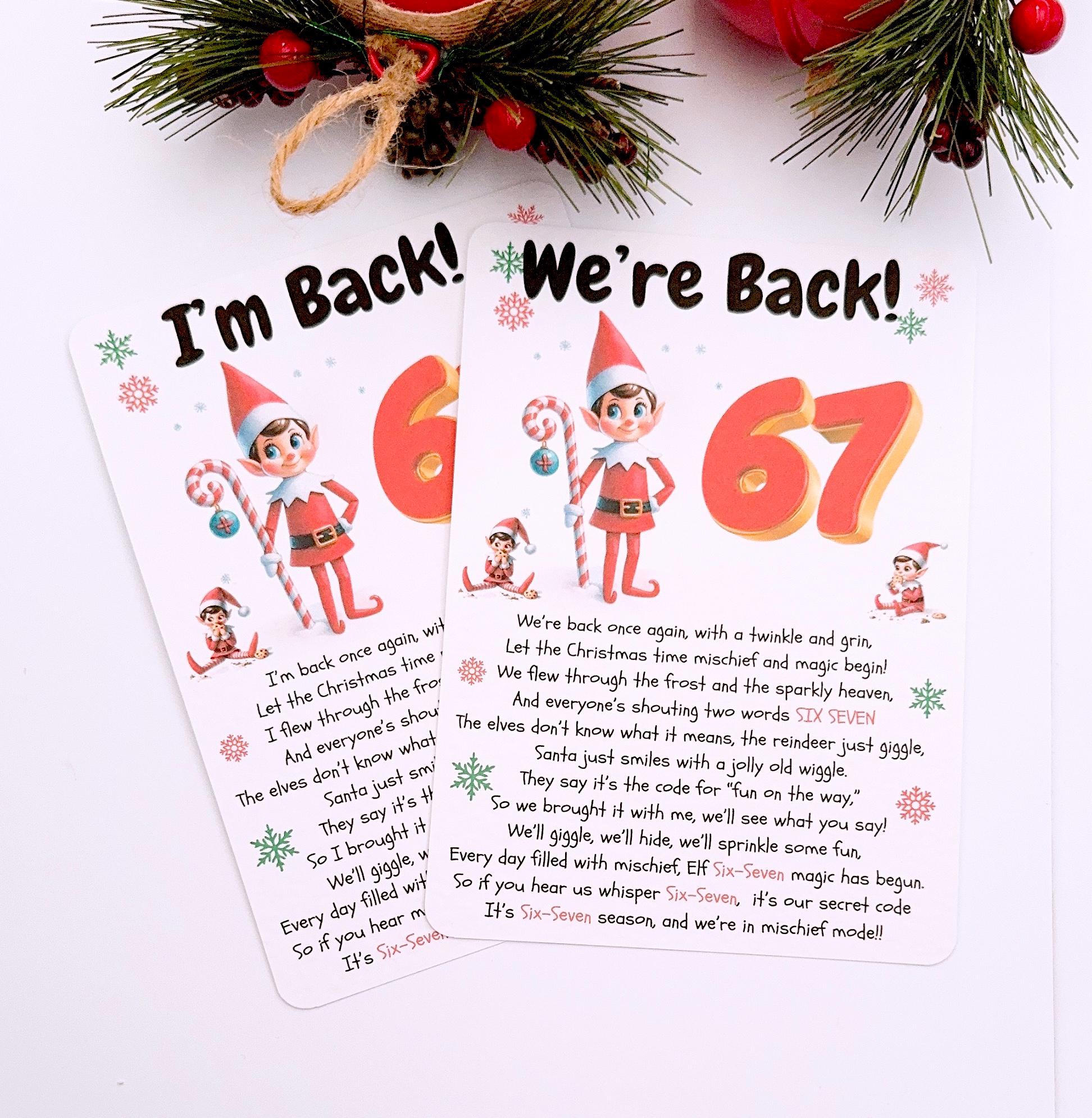 Elf Arrival 6 7 Letter - Six Seven Meme 67 Ideas - Etsy