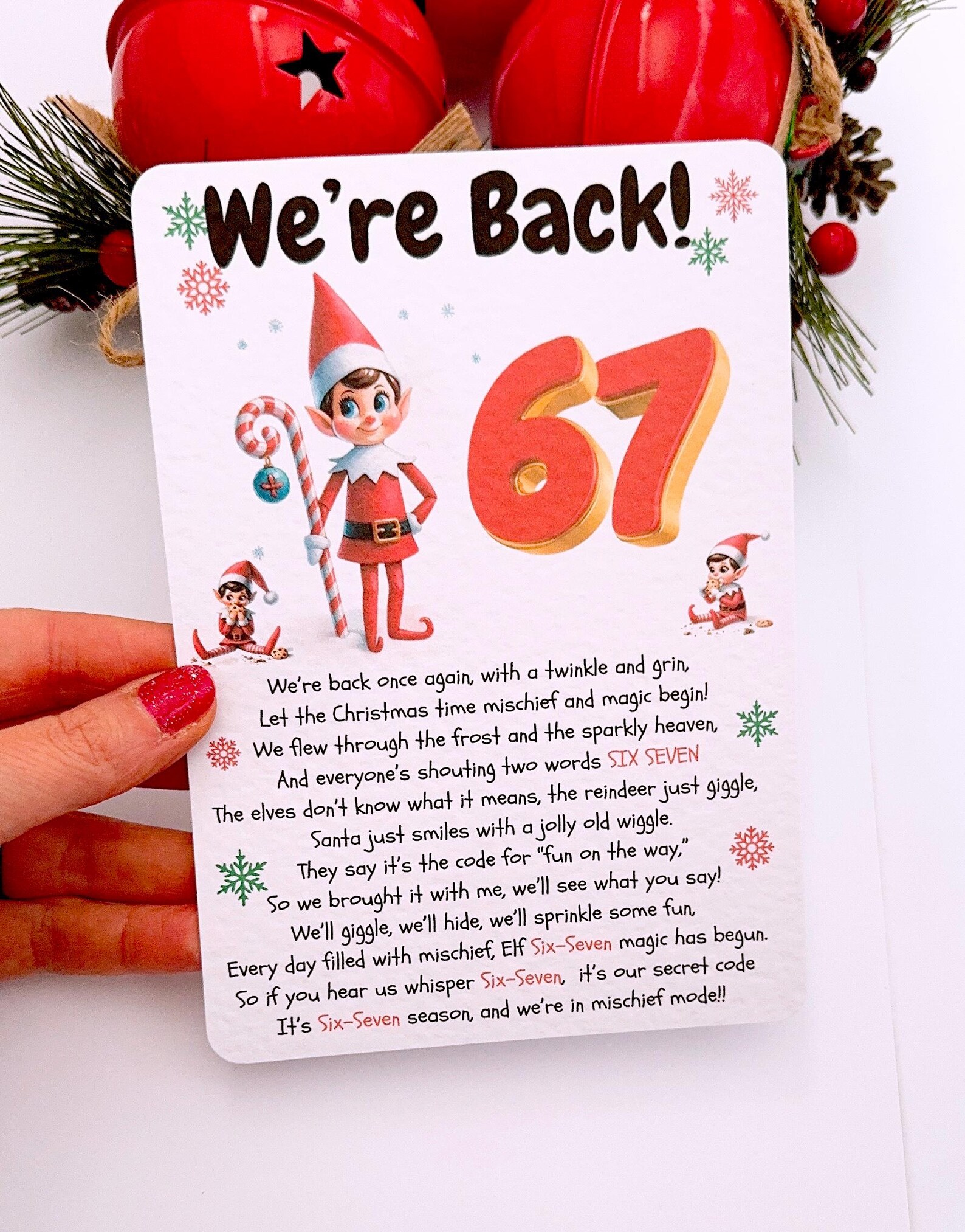 Elf Arrival 6 7 Letter - Six Seven Meme 67 Ideas - Etsy