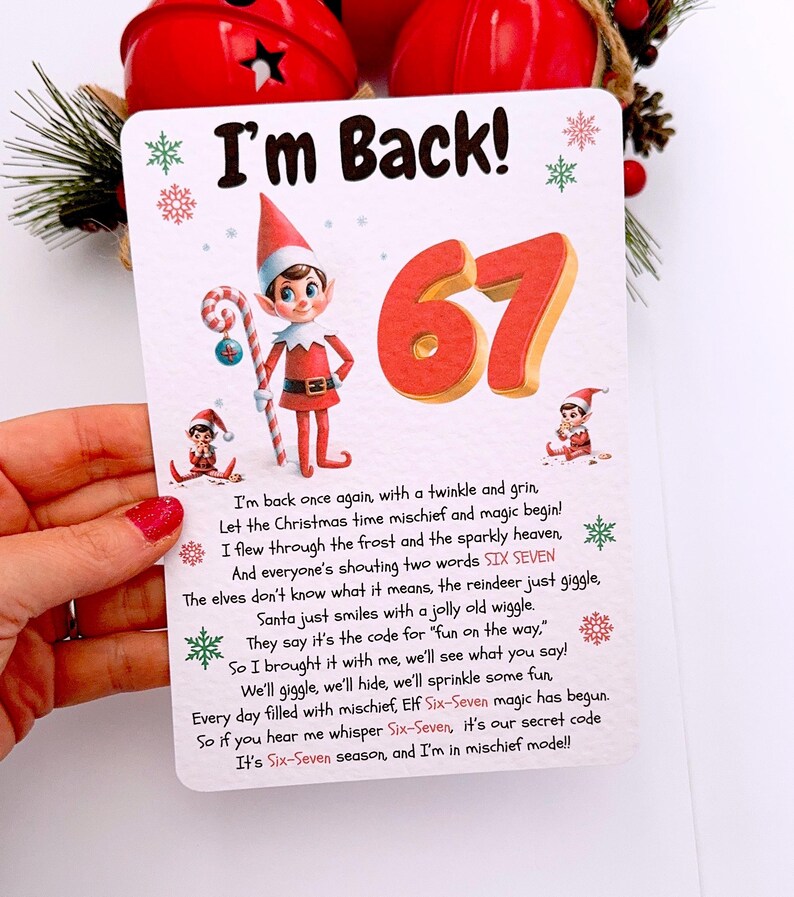 Elf Arrival 6 7 Letter - Six Seven Meme 67 Ideas - Etsy