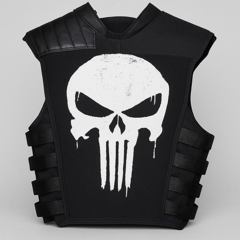 Handmade Skull Leather Vest Tactical Style | Tactical Vest Costume ...
