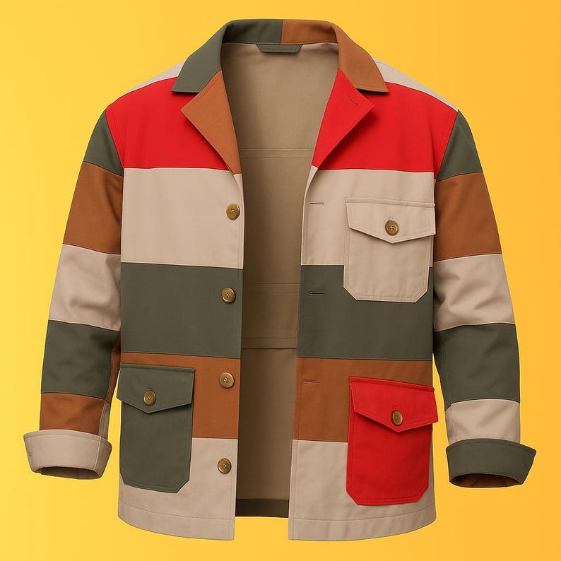 Handmade Vintage Thompson Classic Cotton Jacket | Multicolor Casual ...