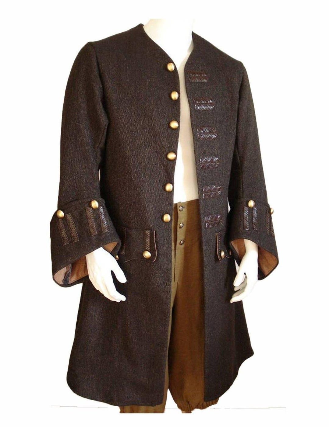 Handmade Pirates of the Caribbean Jack Sparrow Cosplay Coat – Wool ...