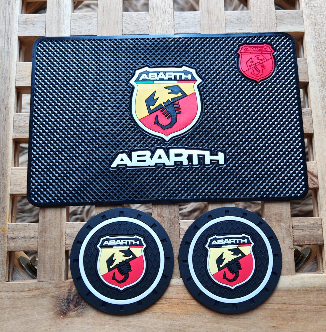Brand New Fiat Abarth Antislip Dashboard Phone Pad Mat Plus *2 Coaster ...