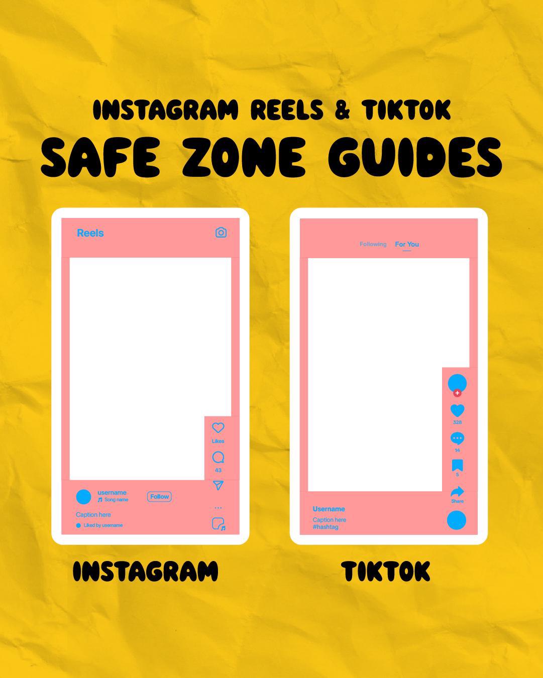Instagram Reels & Tiktok Safe Zone Overlay Guides - Etsy