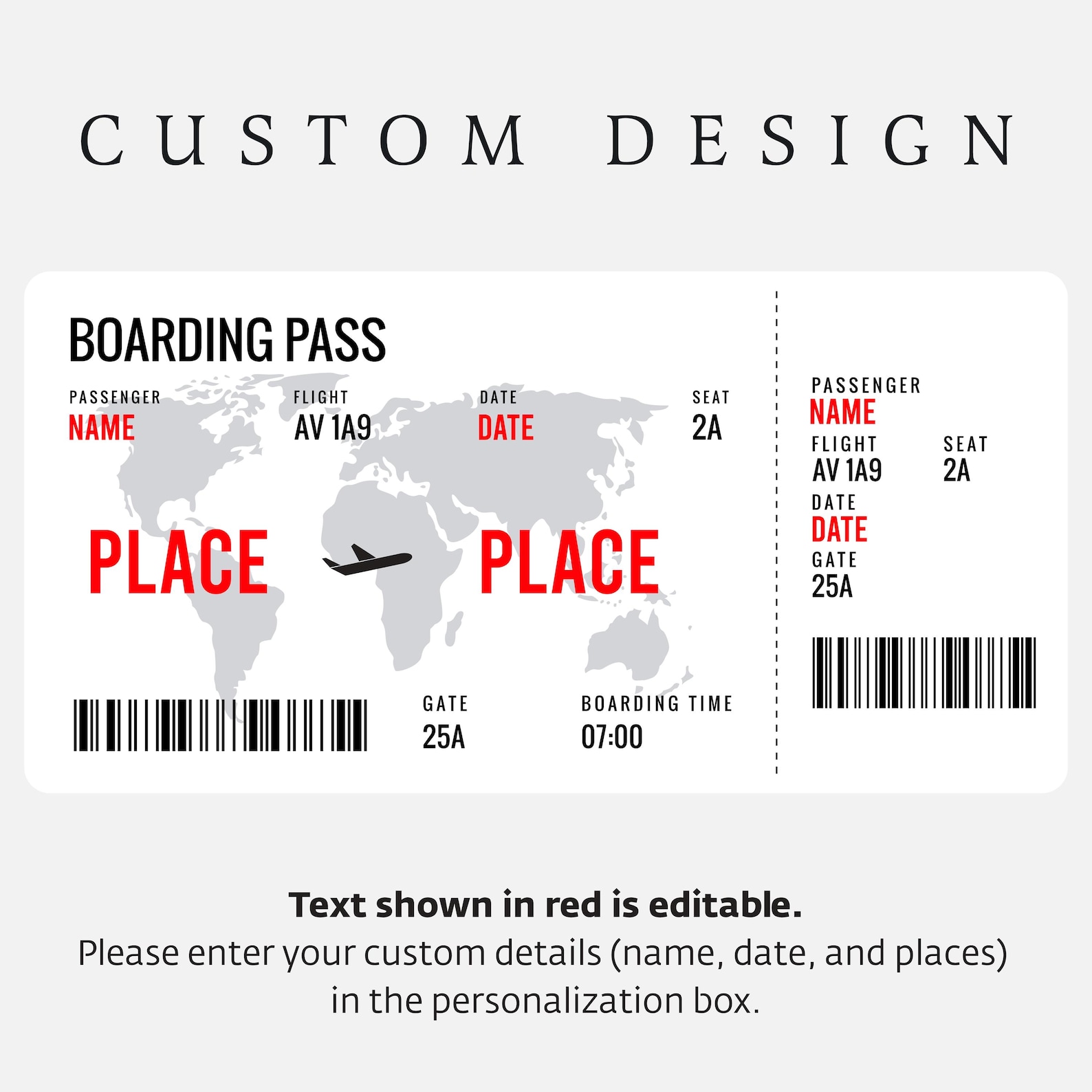 Scratch Reveal Boarding Pass Plane Ticket Airline Ticket Flight Reveal ...