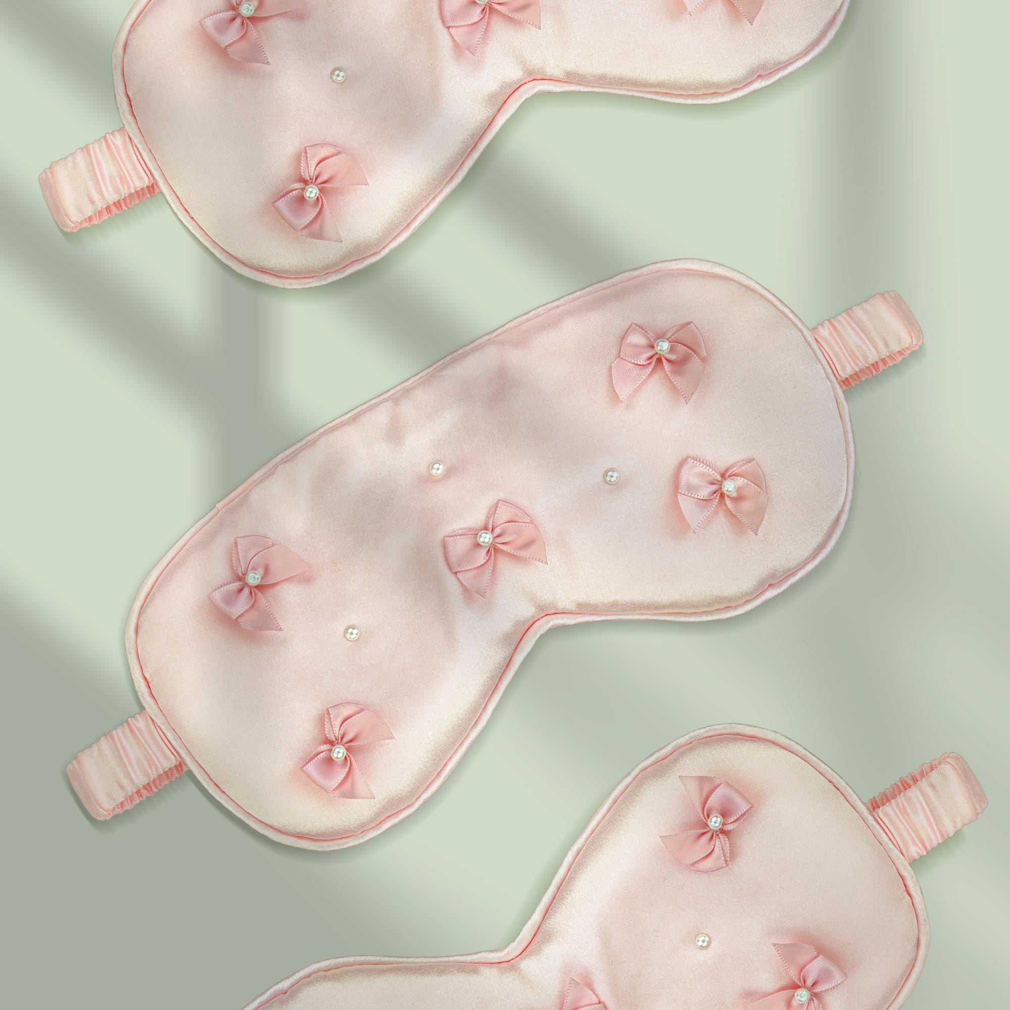 Coquette Sleep Mask for Bride Pink Bow Eye Mask for Airplane Travel ...