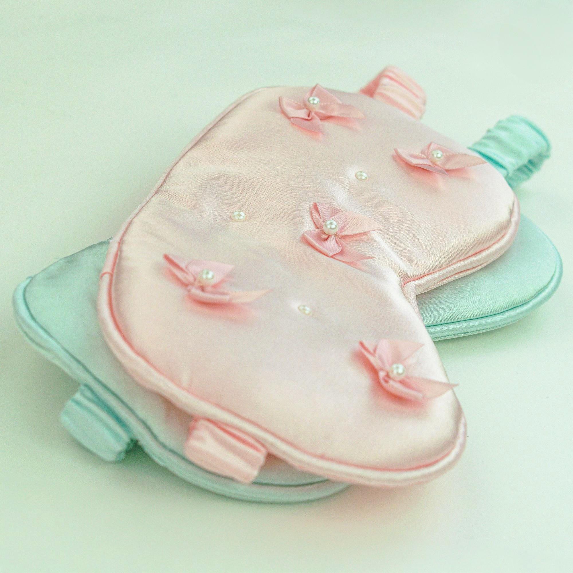 Coquette Sleep Mask for Bride Pink Bow Eye Mask for Airplane Travel ...