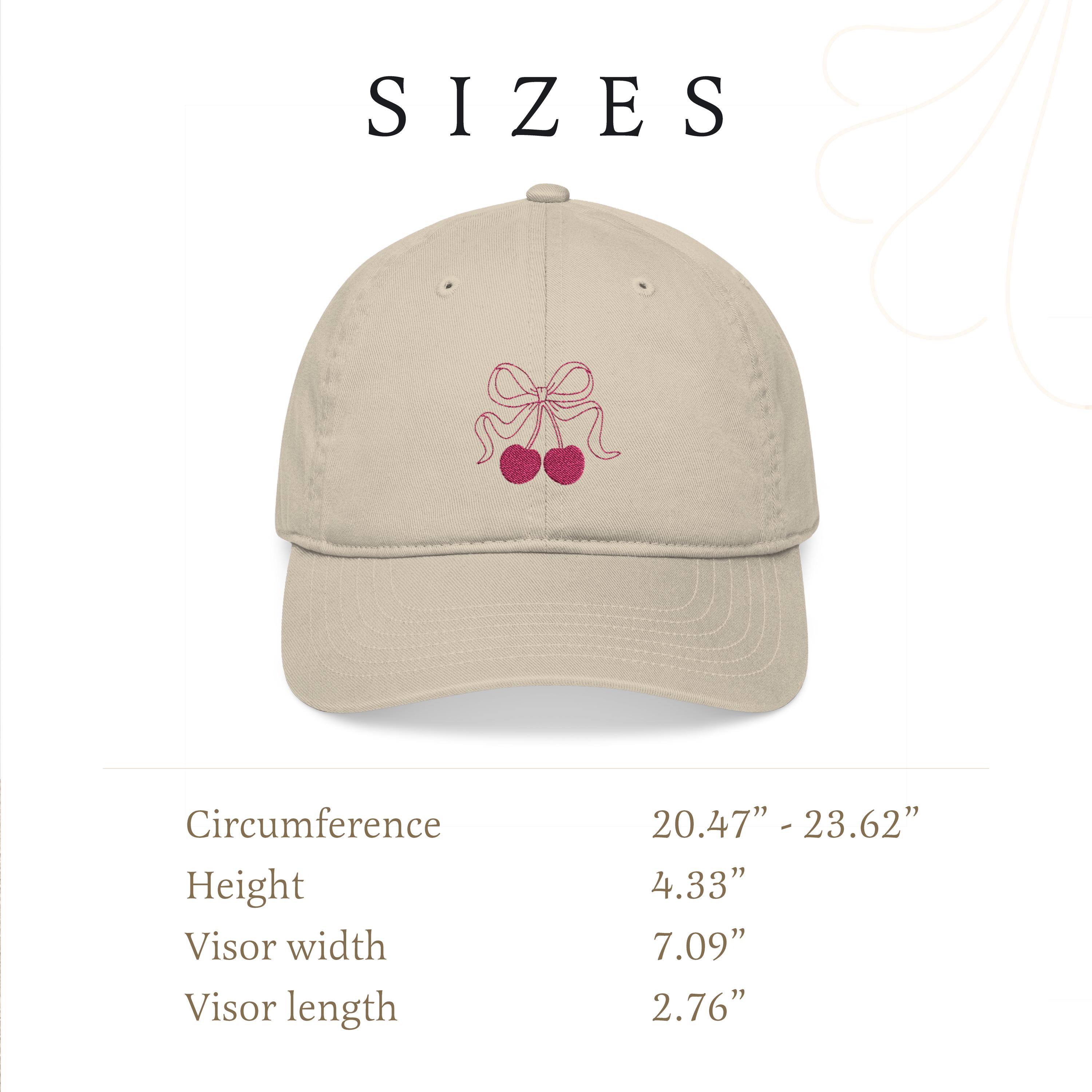 Cherry Embroidered Hat Aesthetic Baseball Cap for Girls Cute Summer Hat ...
