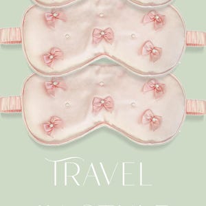 Coquette Sleep Mask for Bride Pink Bow Eye Mask for Airplane Travel ...