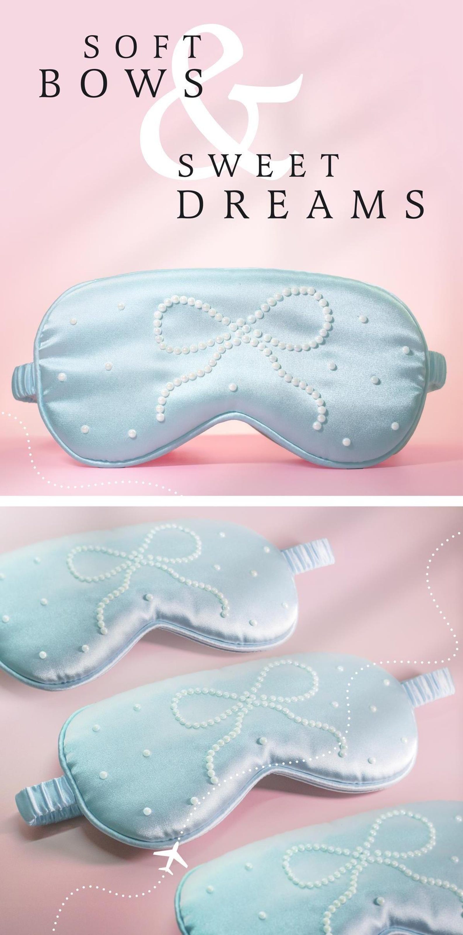 Coquette Sleep Mask Satin Eye Mask Bow Aesthetic Gift for Her Luxury ...