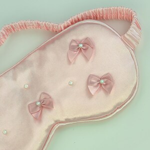 Coquette Sleep Mask for Bride Pink Bow Eye Mask for Airplane Travel ...