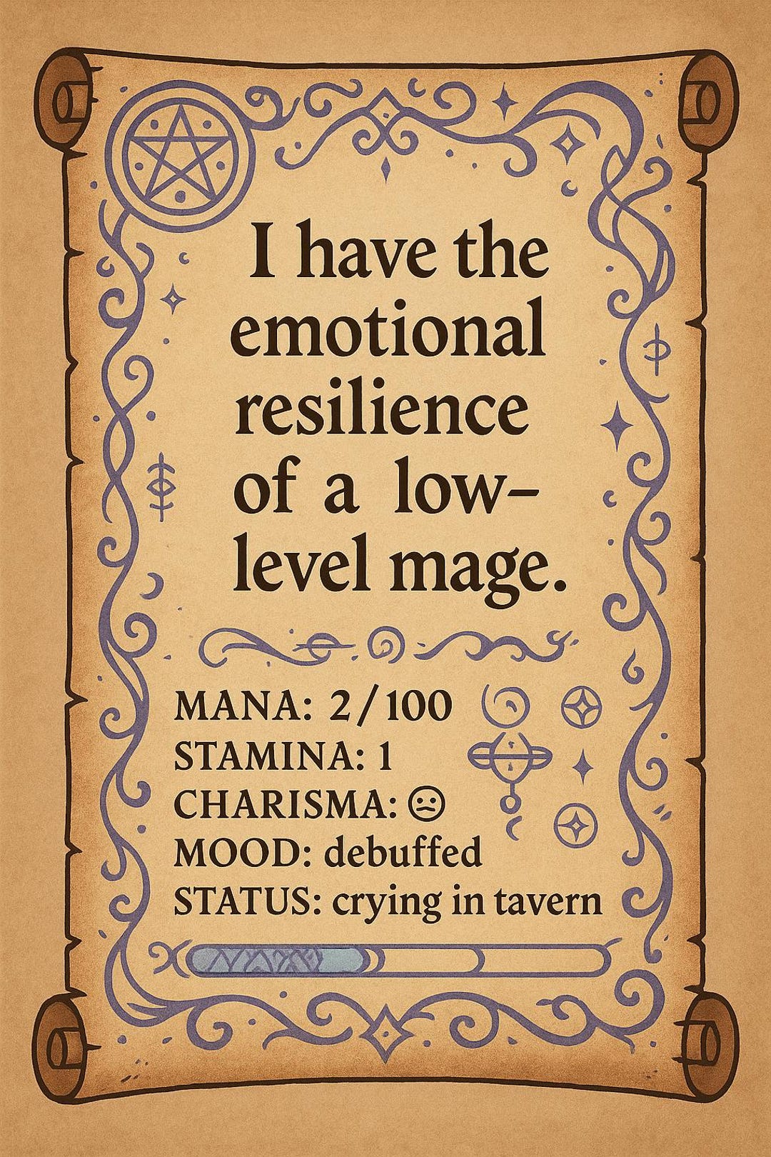 Funny RPG Mental Health Poster: Low-level Mage Art (digital Download ...