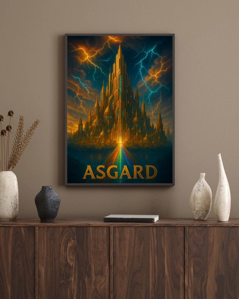 Asgard Travel Poster: Norse Myth Fantasy Wall Art (digital Download) - Etsy