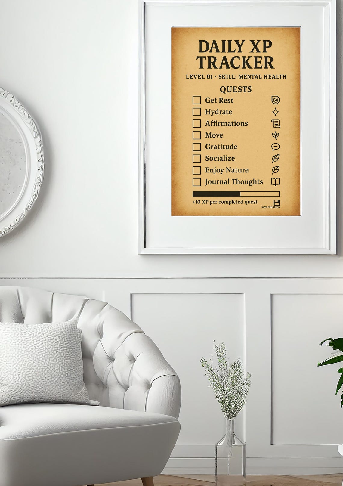 Mental Health RPG Poster: Gamified Self-care Habit Tracker (digital ...