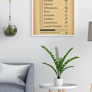 Mental Health RPG Poster: Gamified Self-care Habit Tracker (digital ...